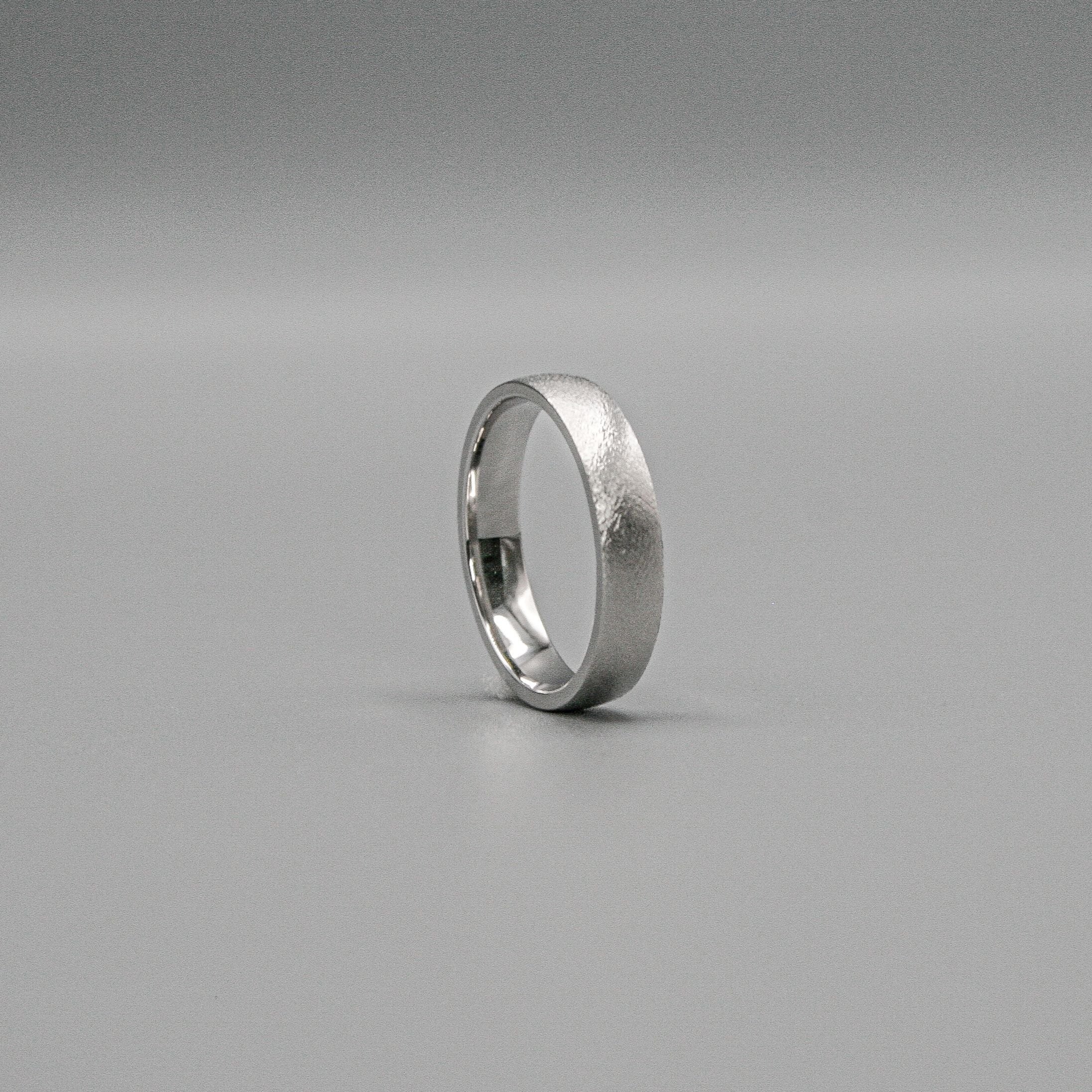 925 Silver Men Ring Rhodium Plated 5mm